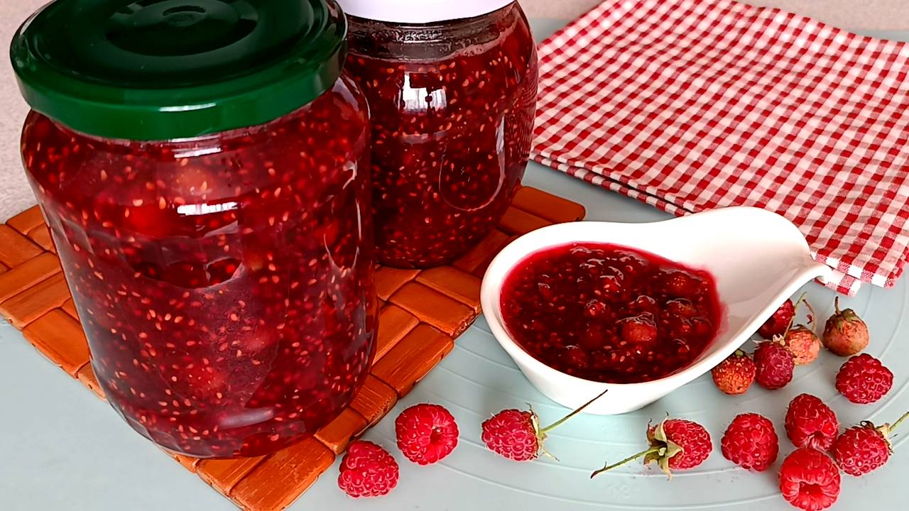 📌 Варенье из малины и полевой клубники Пятиминутка