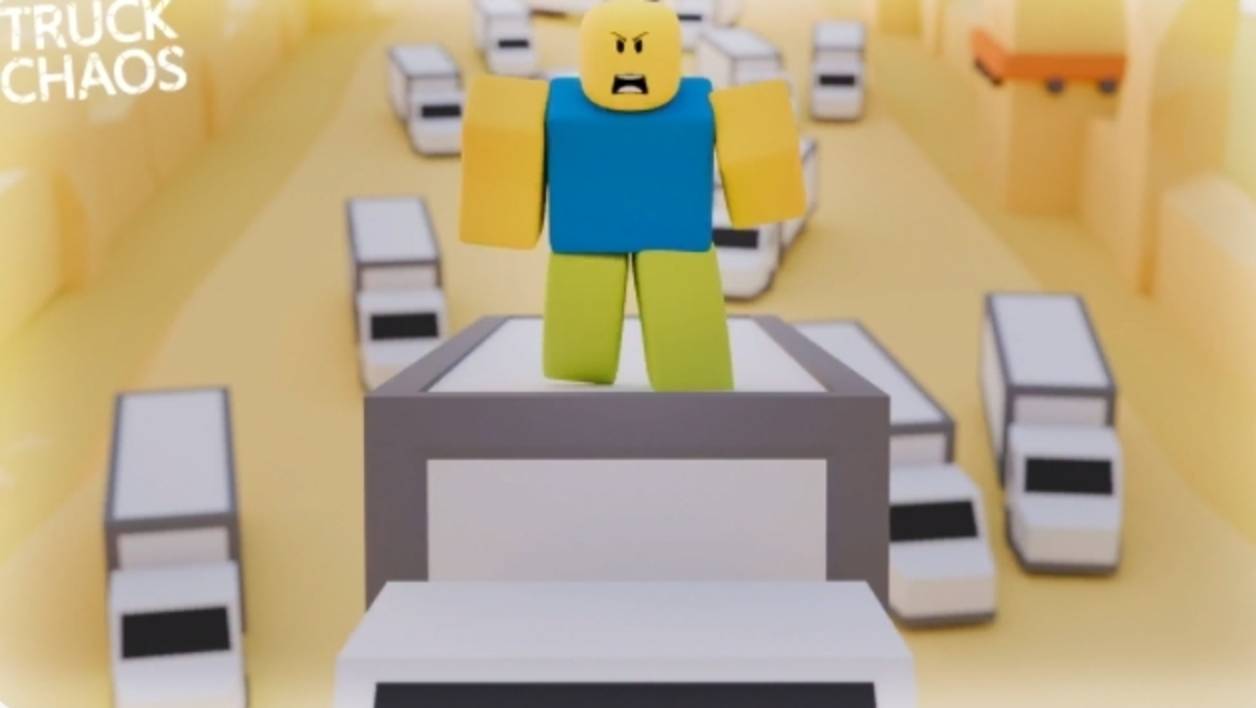 😃 Прыгаем по машинам в пустынной карте в Roblox TRUCK CHAOS #1