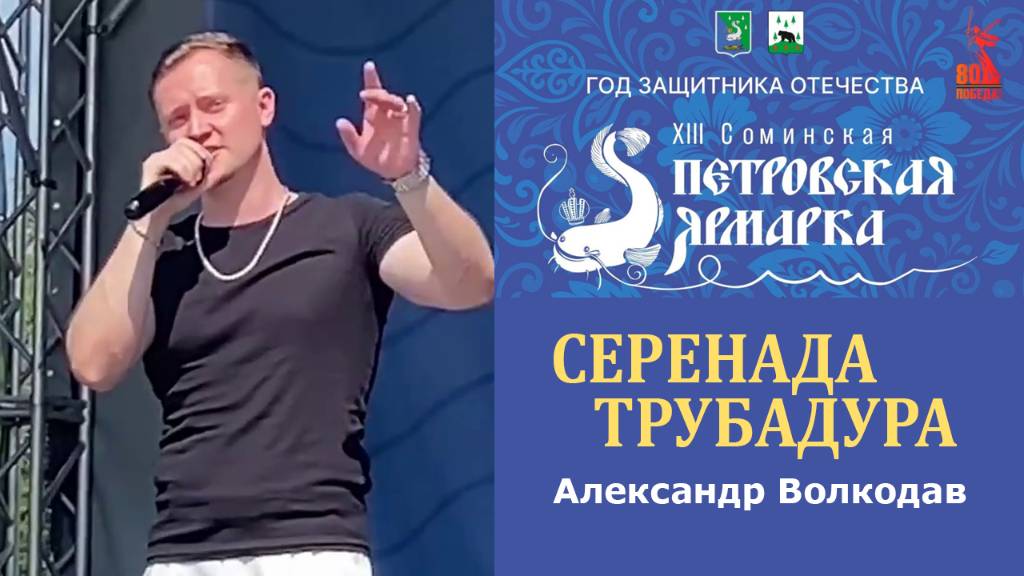 "СЕРЕНАДА ТРУБАДУРА" Александр Волкодав - XIII Соминская Петровская ярмарка 12.07.2025