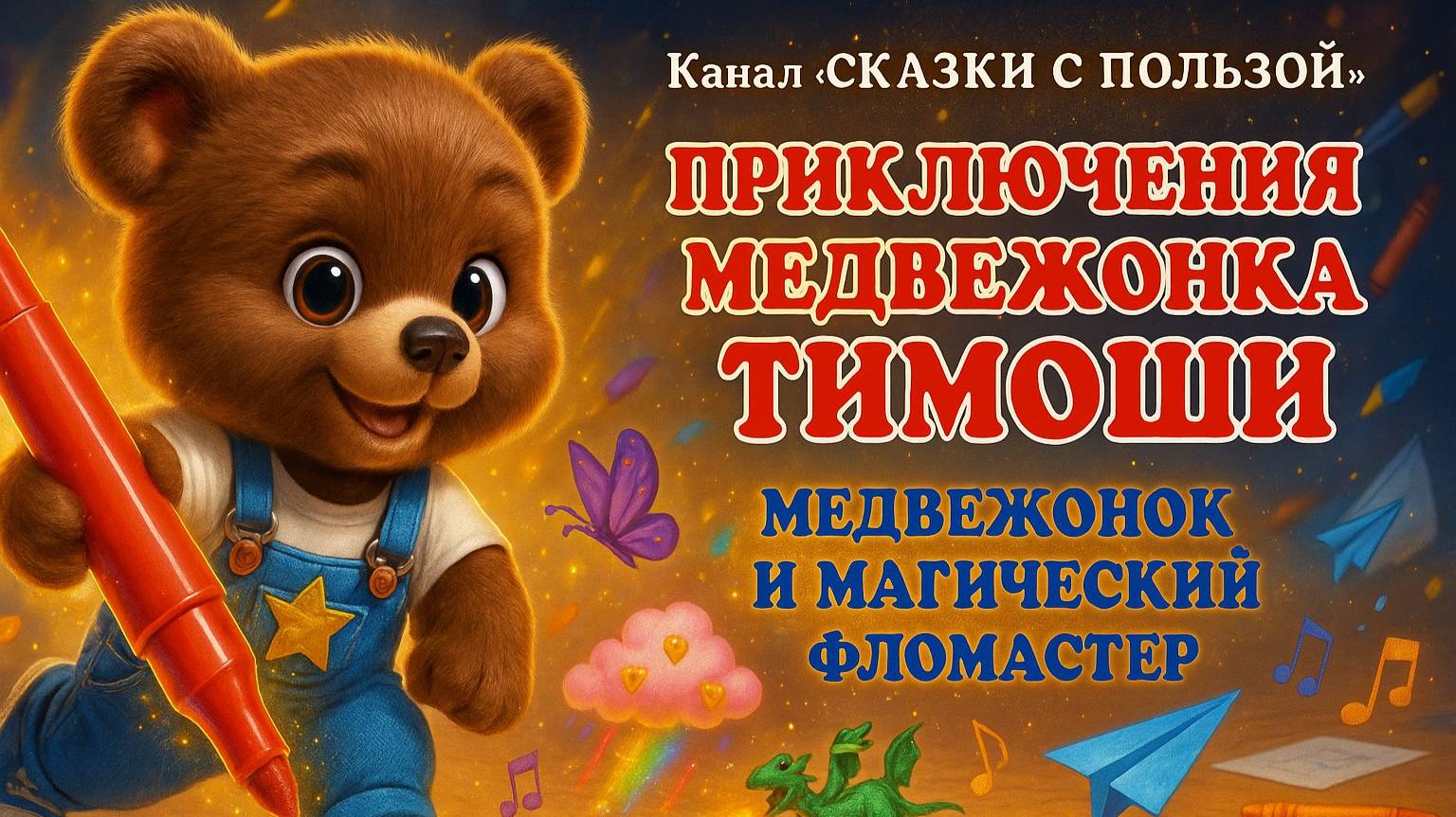 Медвежонок Тимоша и волшебный фломастер ✨ Развивающий мультик для детей 3-7 лет | Сказки с пользой