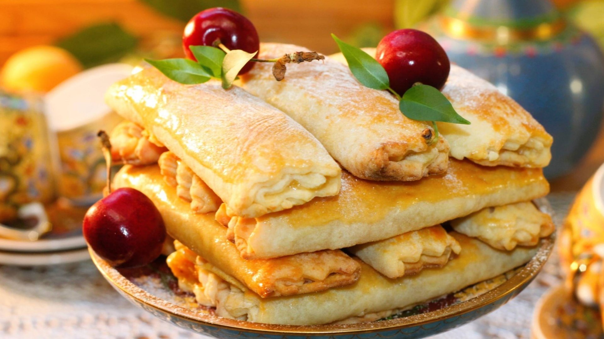 Творожные трубочки с абрикосовой начинкой