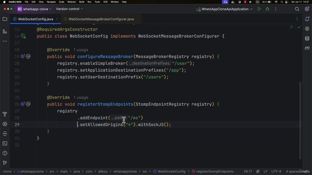 14 -Implement the WebSocket configuration