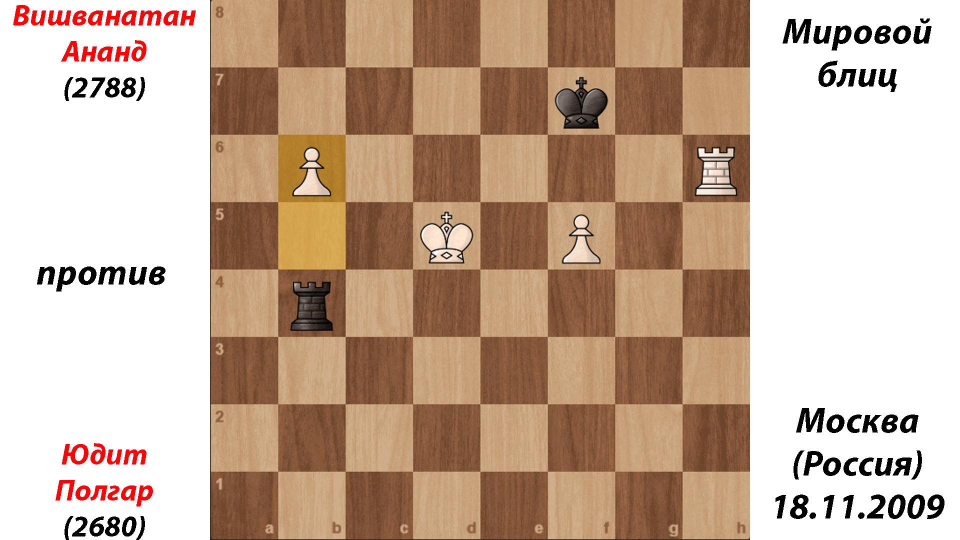 Вишванатан Ананд против  Юдит Полгар. Мировой блиц. Москва (Россия), 18.11.2009.