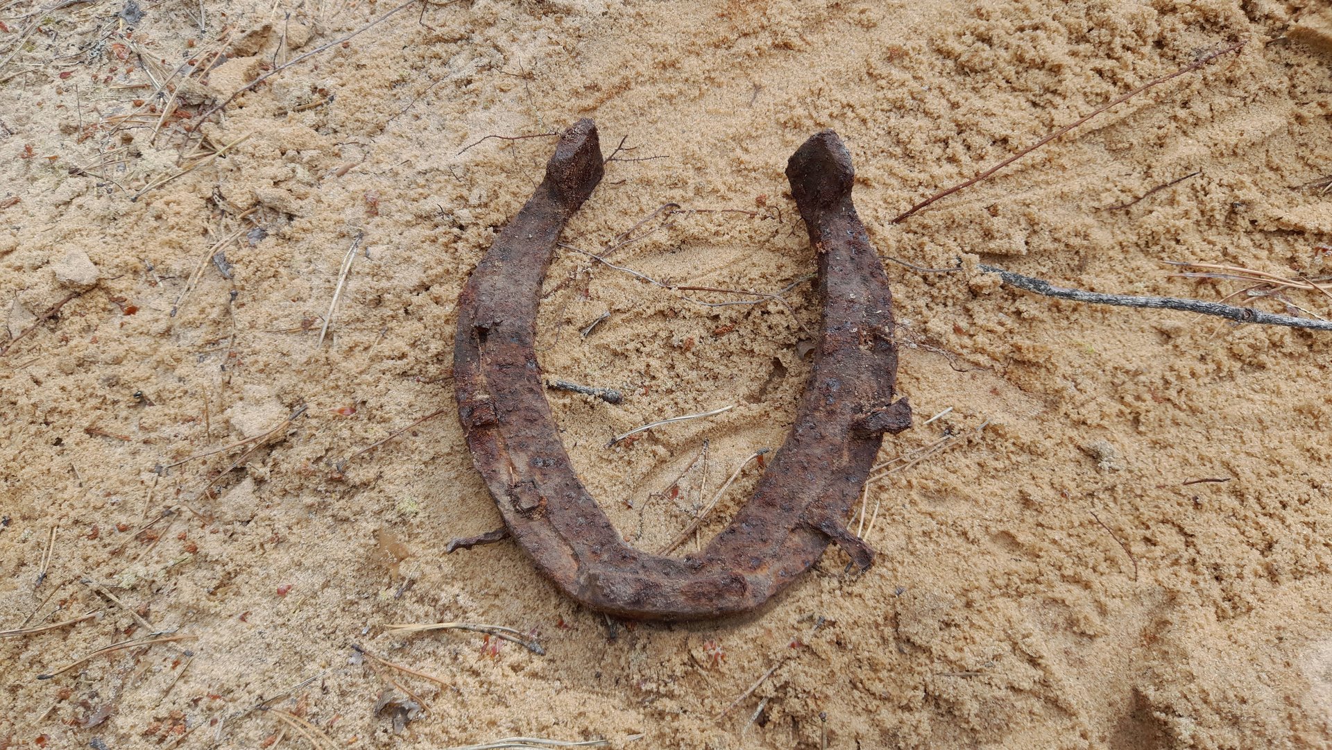 Чистка копанной старой подковы.