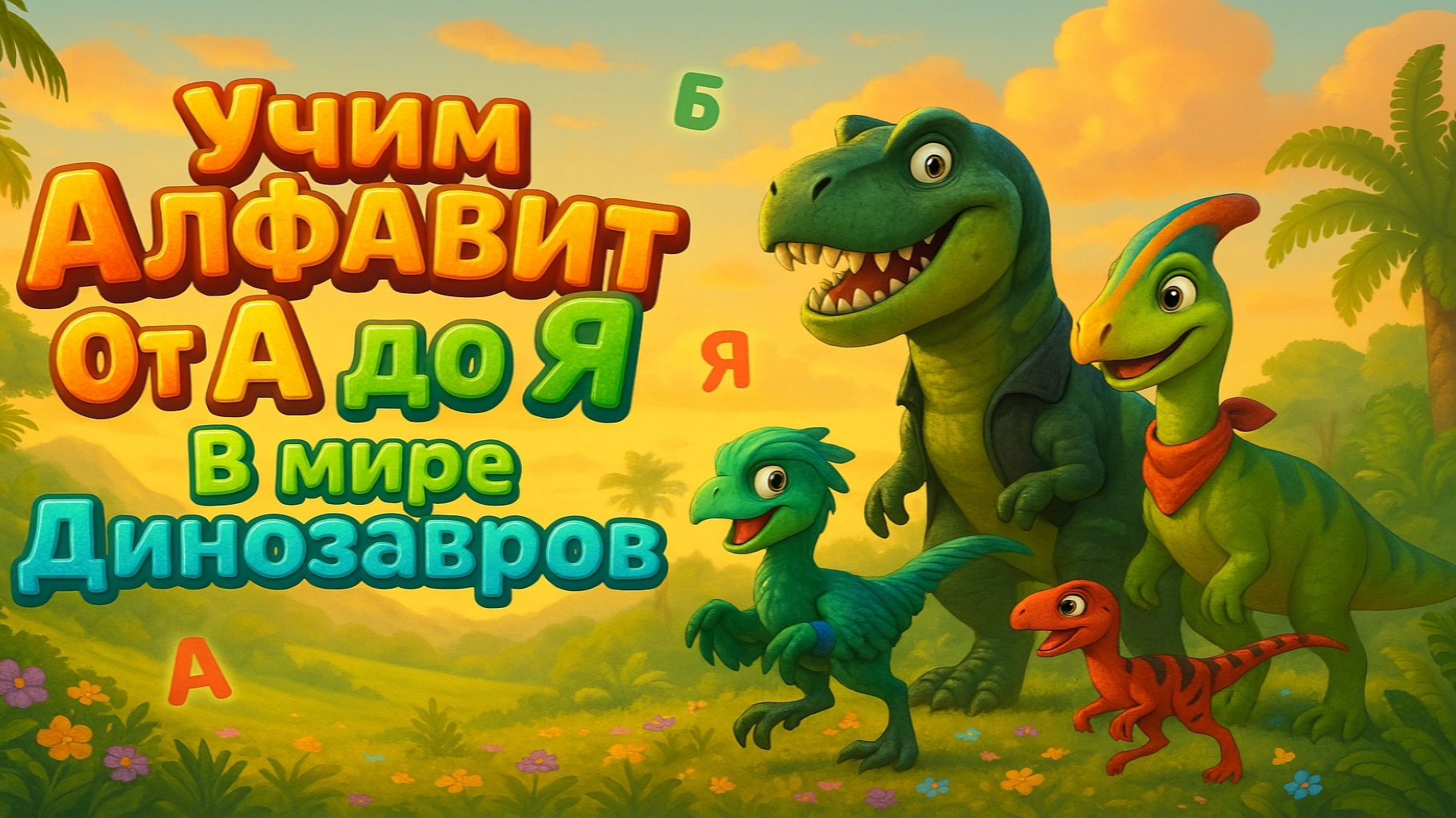 АЛФАВИТ От А до Я вместе с ДИНОЗАВРАМИ | ДЕТСКАЯ ОБУЧАЮЩАЯ ПЕСНЯ