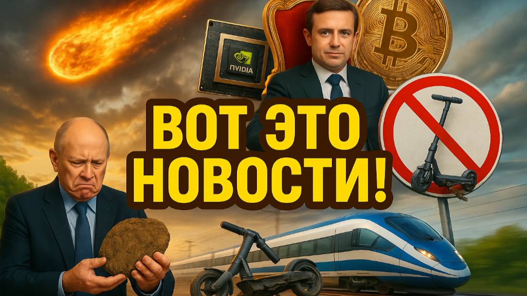 Пролетел метеор, самокаты запретили, Nvidia стала круче биткоина и чемпионат по коровьим лепехам.