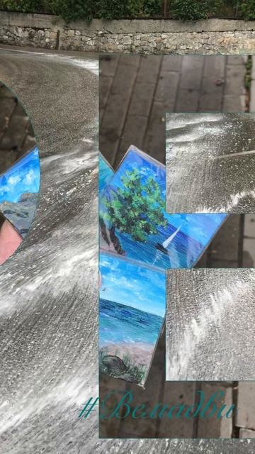 Набор магнитов «Море».
Холст на картоне, акрил.