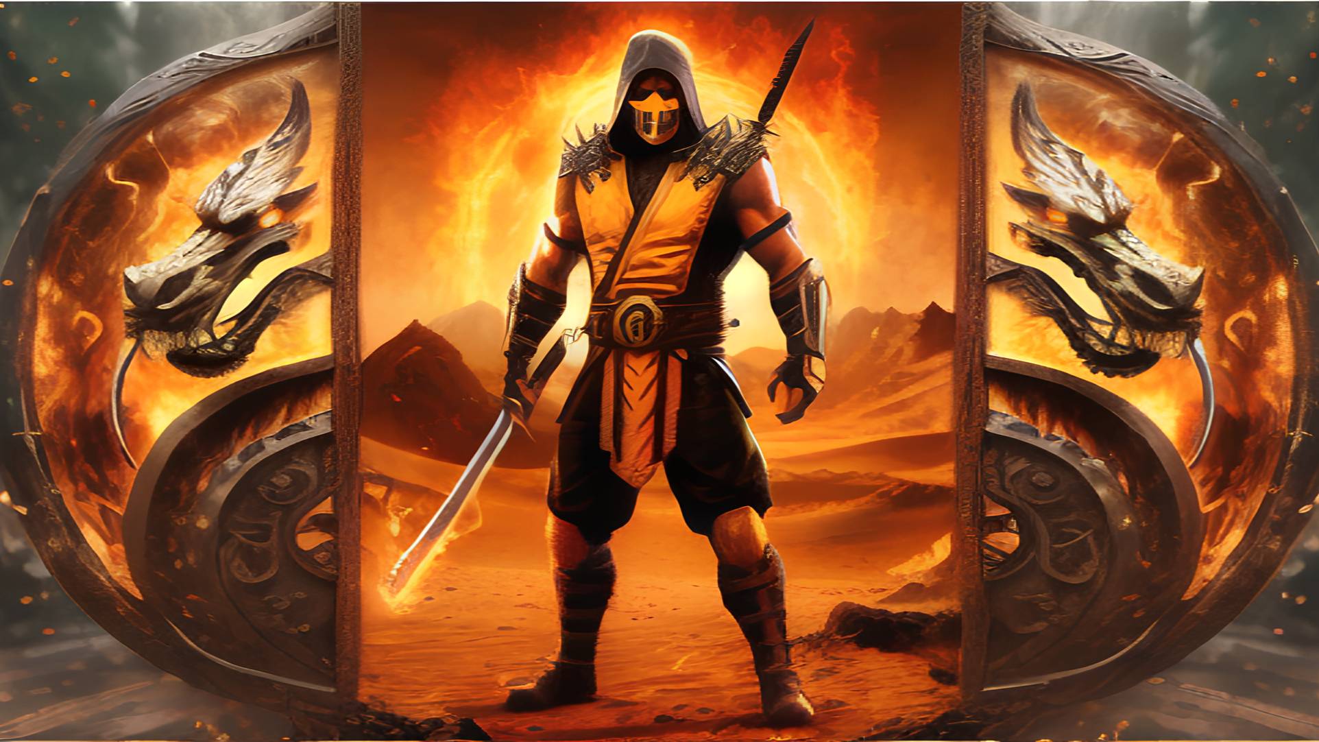 В Смертельной битве Скорпион - «Get over here!» - кричит всем он. Mortal Kombat II New Version.