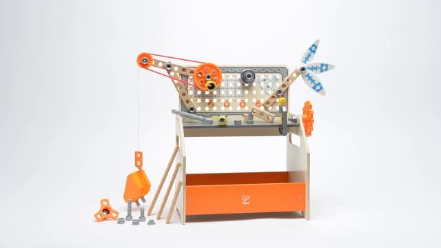 Деревянный конструктор "Научный Верстак", более 10 экспериментов, 58 элементов