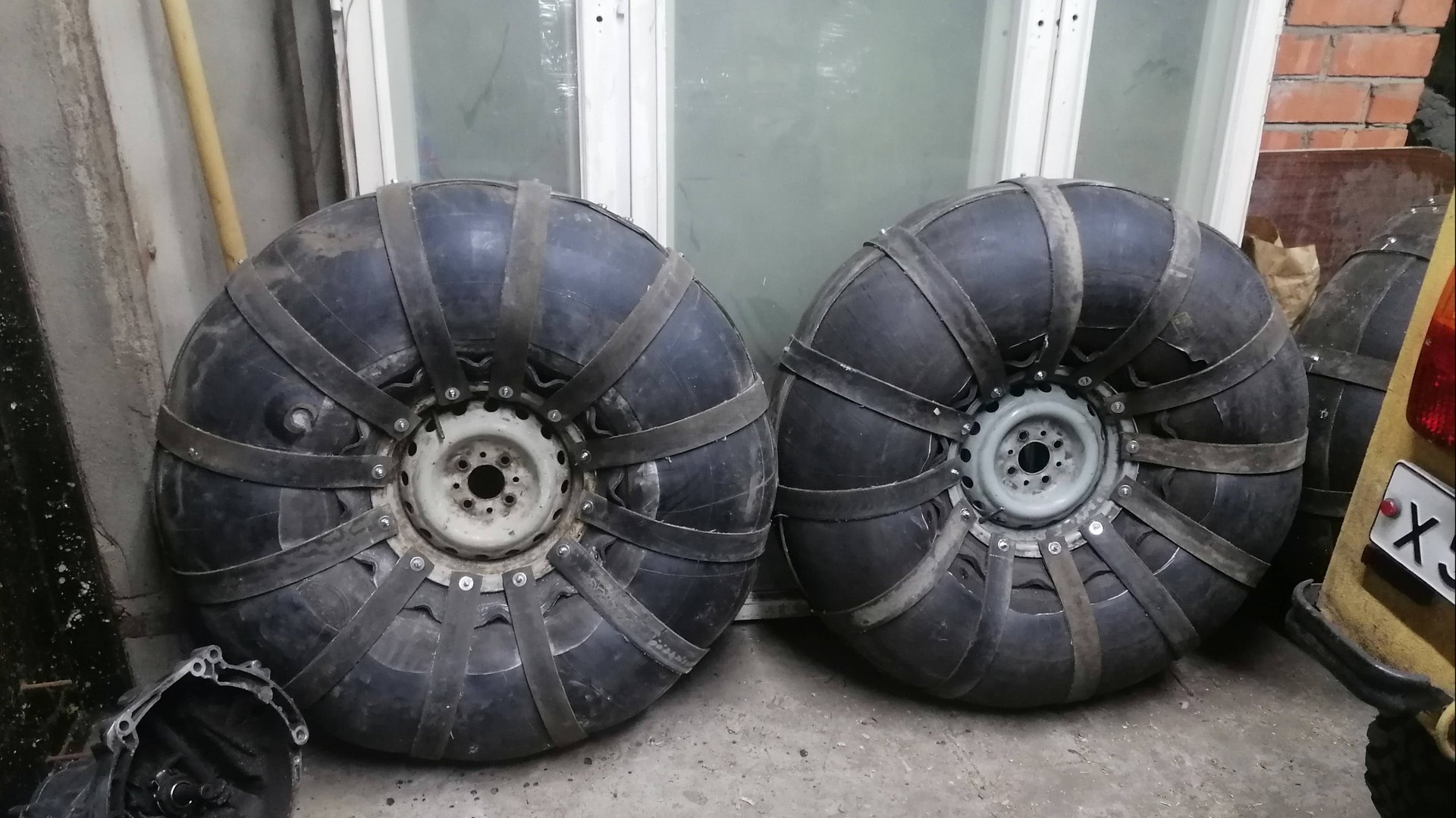 Делаю колёса на снегоболотоход из мотоколяски СЗД часть 3