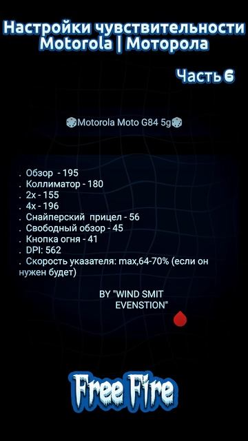 Motorola Free Fire 2025: лучшие настройки чувствительности с кнопкой огня +Dpi (часть 6)
