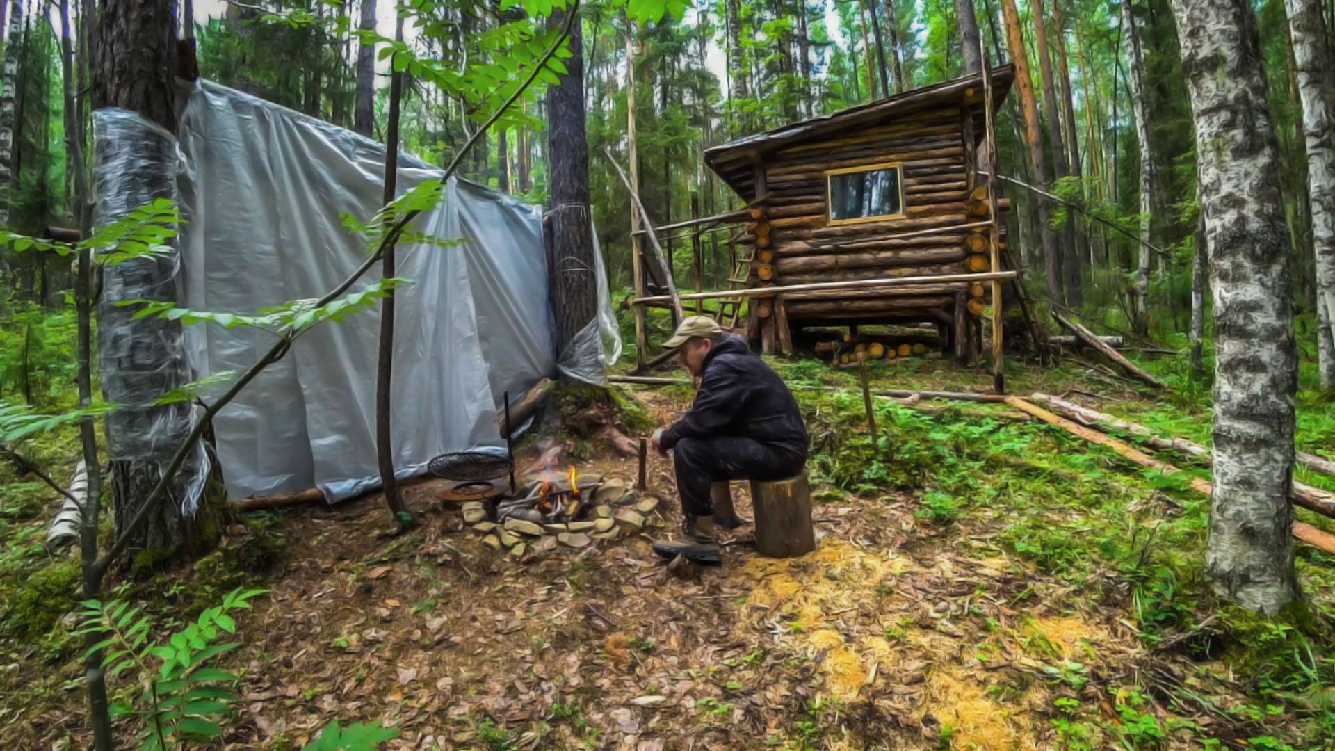 Что скрывает лес? Высокая терраса, вечерний костёр и НЕОЖИДАННЫЙ помощник
