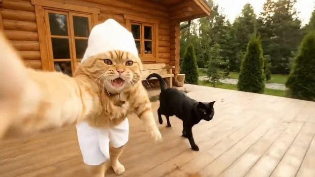 смешной влог кота с бани