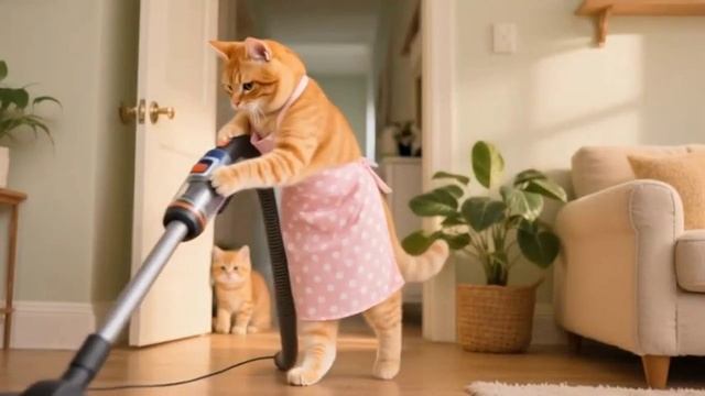 котенок спас птичку, а мама- кошка помогла котенку спасти воздушного змея