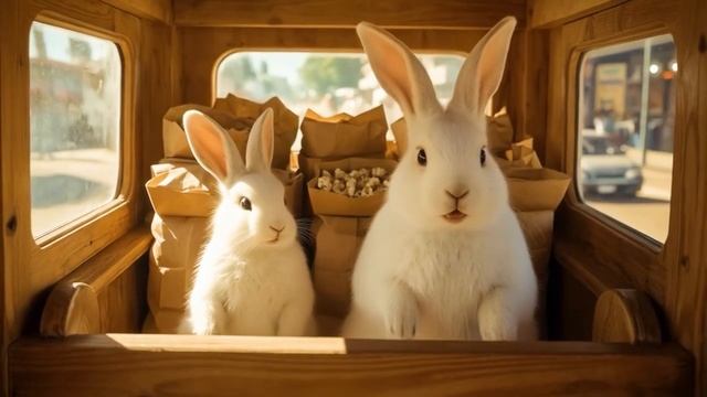 Мама-крольчиха работает в цветочном магазине, чтобы раздобыть денег на то, чтобы сводить Крольчонка