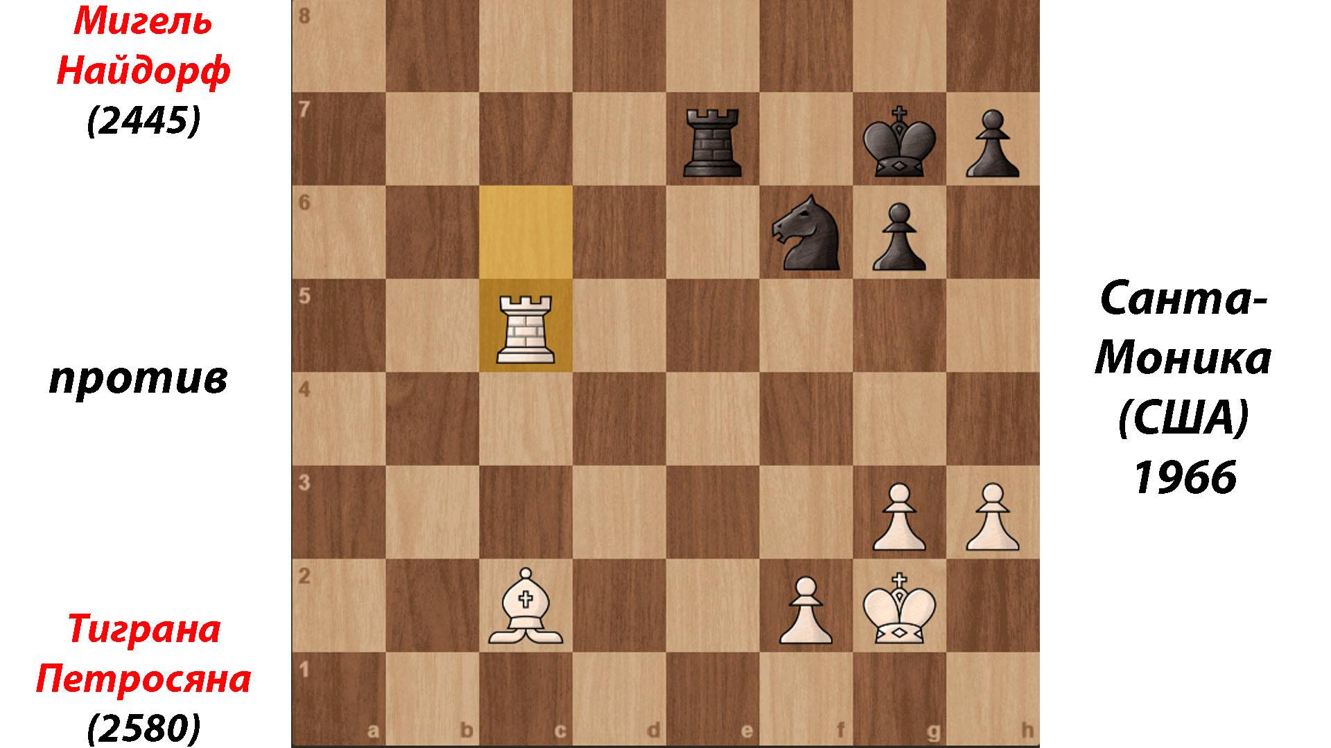 Мигель Найдорф против Тиграна Петросяна. Санта-Моника (США), 1966.
