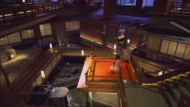 Прекрасный японский отель в стиле онсэн, прямо как в аниме «Асиномаки-Онсэн Оокавасо»