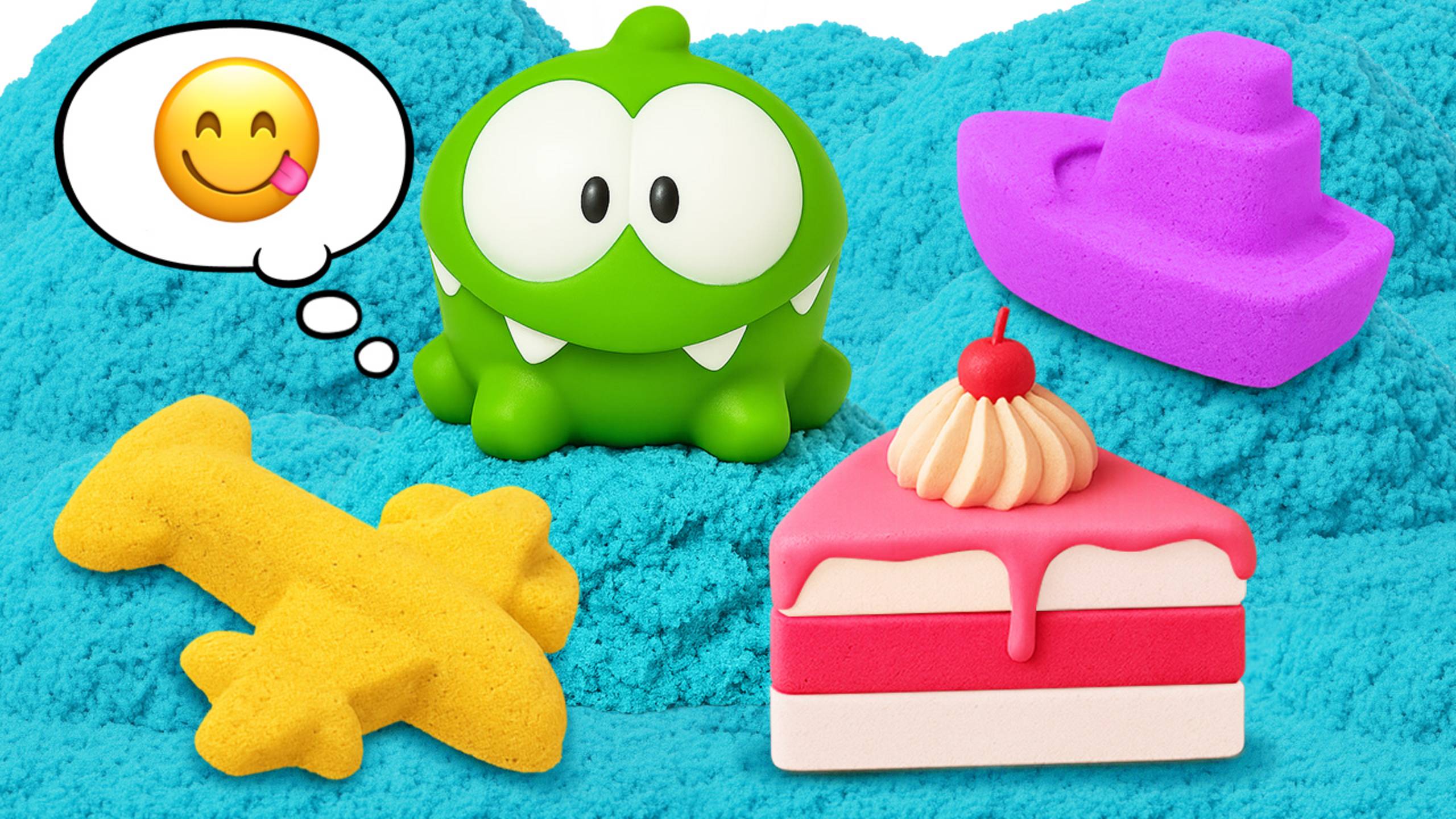 Ам Ням ест песочный самолетик и кораблик! Кто это видел? Видео для малышей