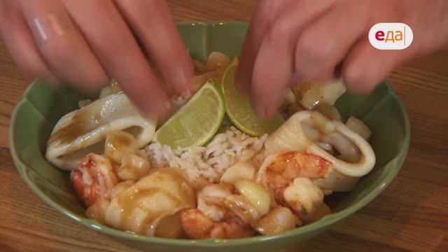 Лаймовый рис с морепродуктами и соус из лайма. Корзиночки с лаймовым джемом | Наедине с Мосиным /11