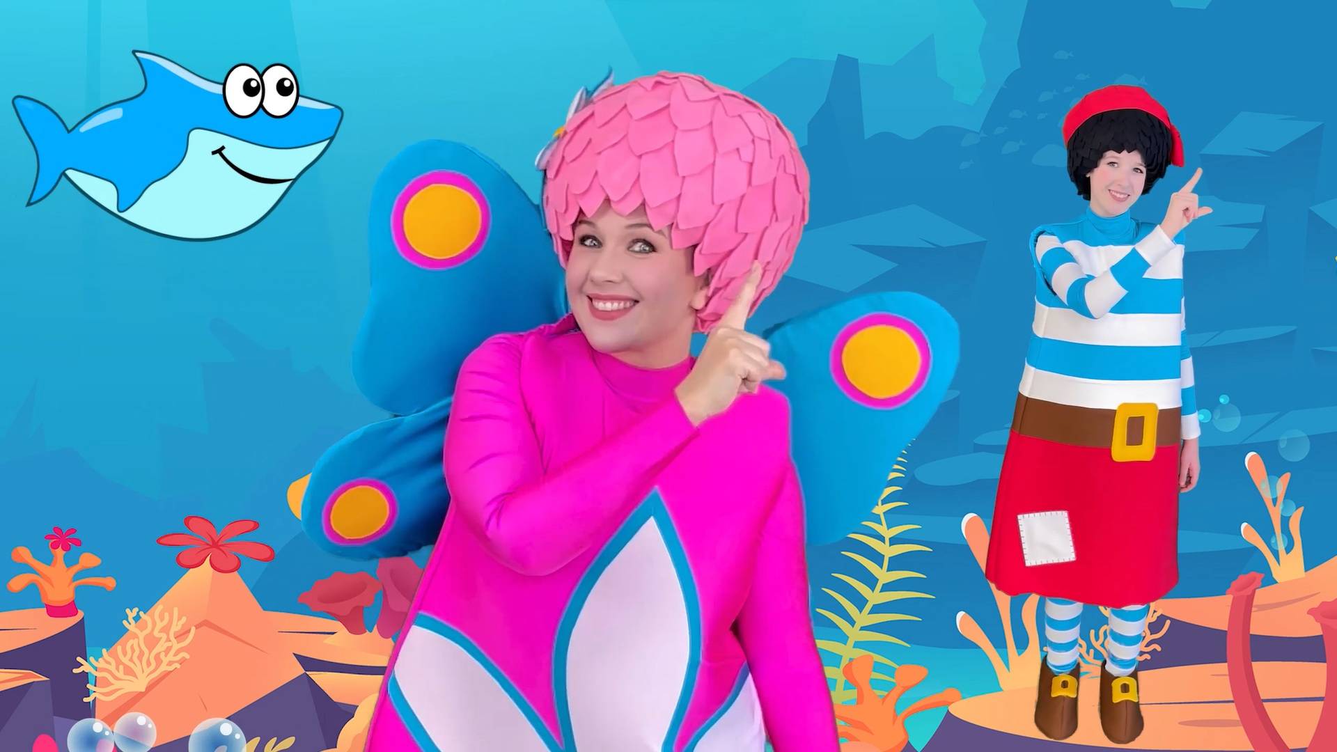 Акуленок ту ру ру - Песенка  для детей на английском - Чударики. Baby Shark - Зарядка с движениями