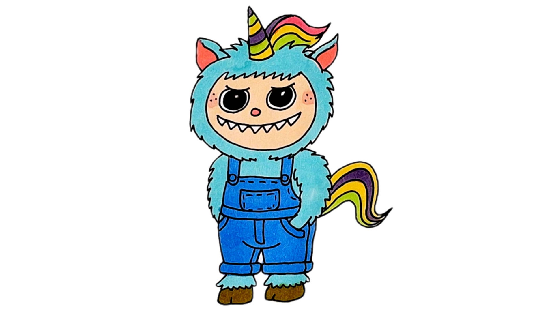 Как нарисовать Лабубу единорога