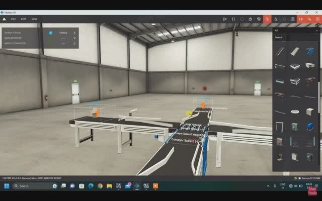13 Сортировка коробок по весу.Создание (пример). Factory I/O.