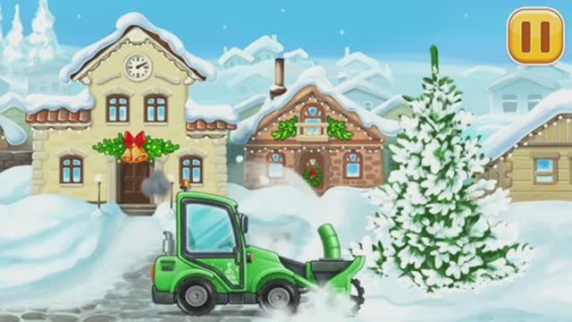 Мультики про машинки: Снегоуборочная машина. Новогодняя серия. Tractor New year