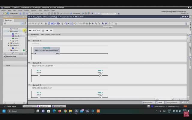 7 Сортировка коробок по высоте. LAD программирование управления. (Factory I/O+Siemens TIA Portal)