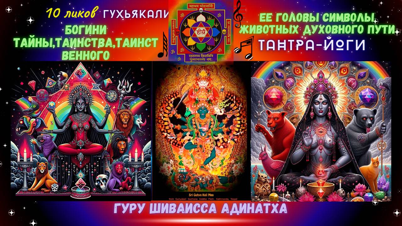 10 ликов Гухьякали Богини тайны,таинства,таинственного - ее головы символы животных духовного пути