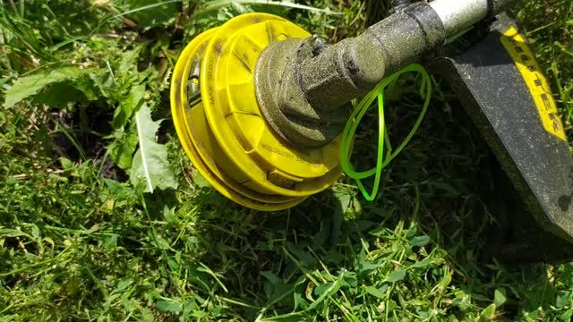 Бензиновый триммер Huter разборка барабана замена лески