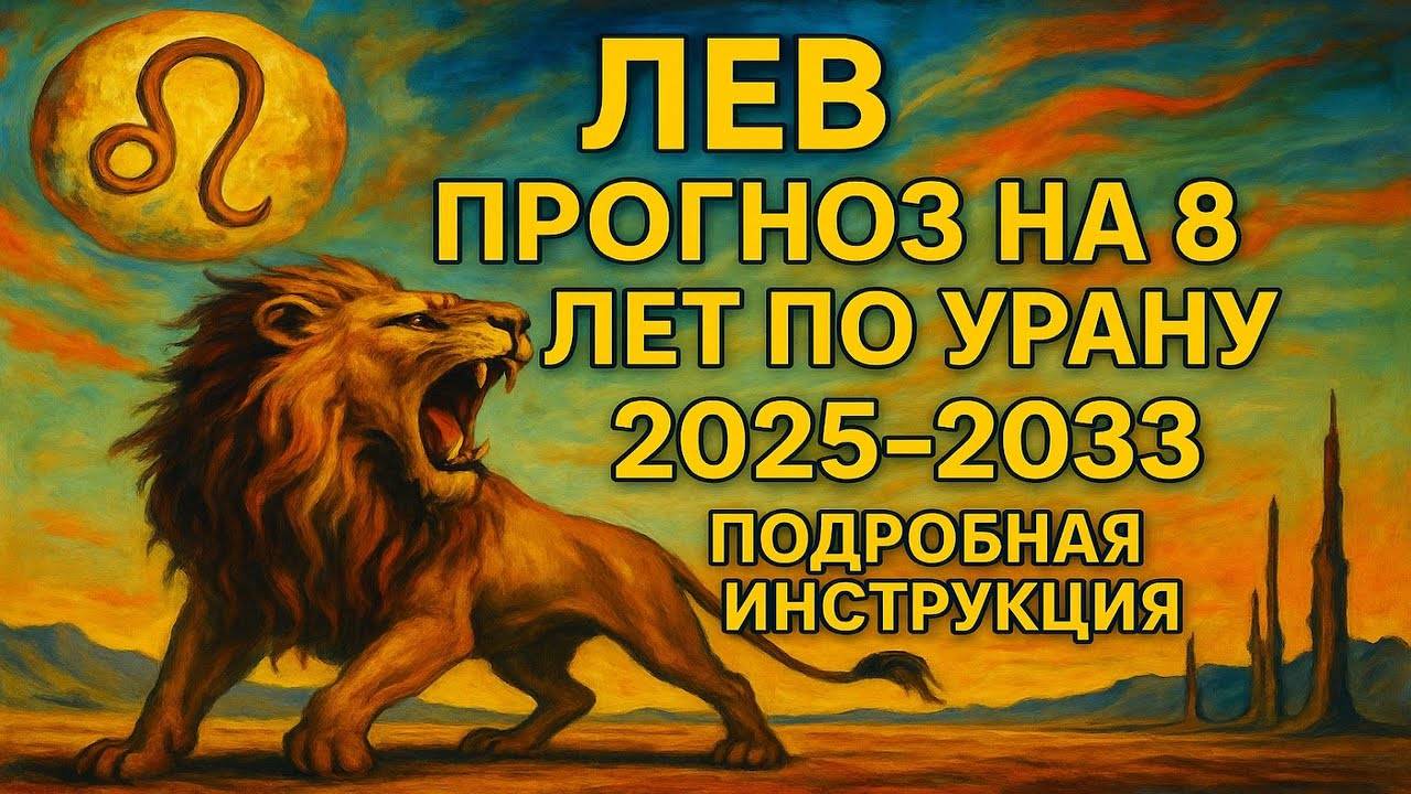 ♌ Лев и Уран 2025–2033 — 8 лет перемен! Готов к прорыву?
