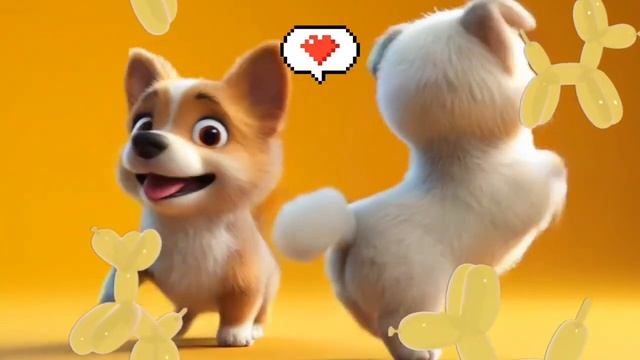 пушистые собачки танцуют