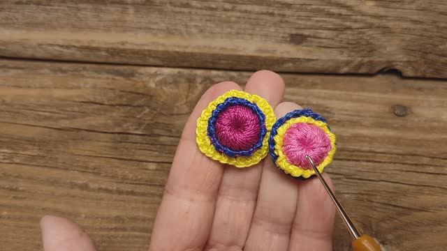 Пуговка рачий шаг справа налево Фриформ крючком