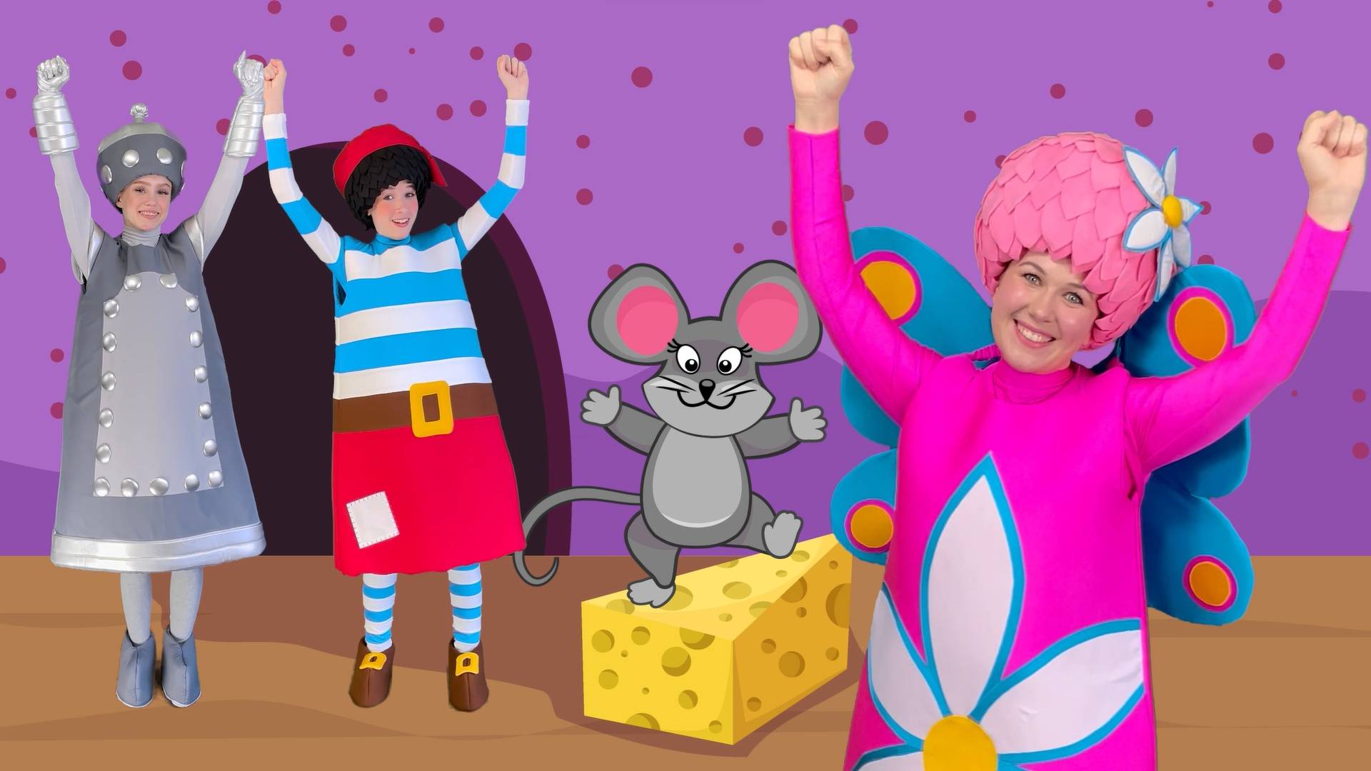 Детская зарядка с музыкой и движениями с ускорением на английском - Мультик физминутка. Разминка