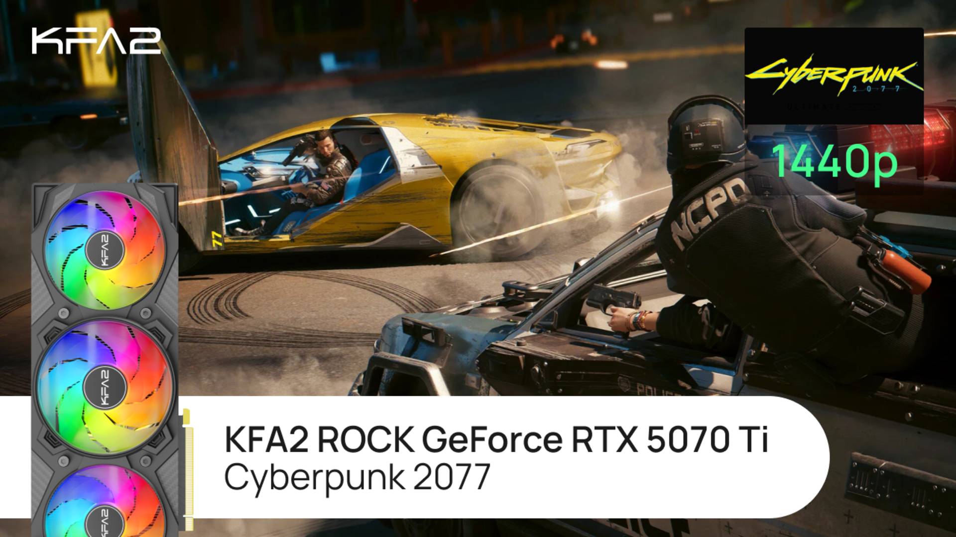 Тест видеокарты KFA2 ROCK GeForce RTX 5070 Ti Black | Cyberpunk 2077 | 1440p (2K)