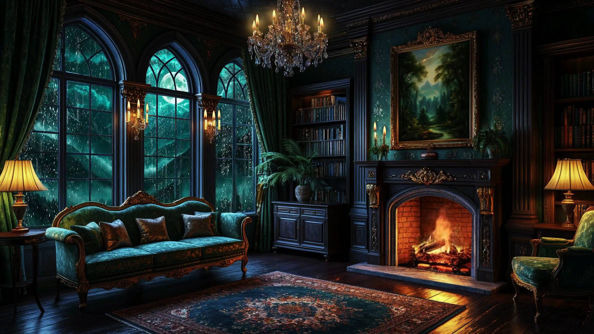 Звук дождя и камина в уютной комнате слушать и засыпать