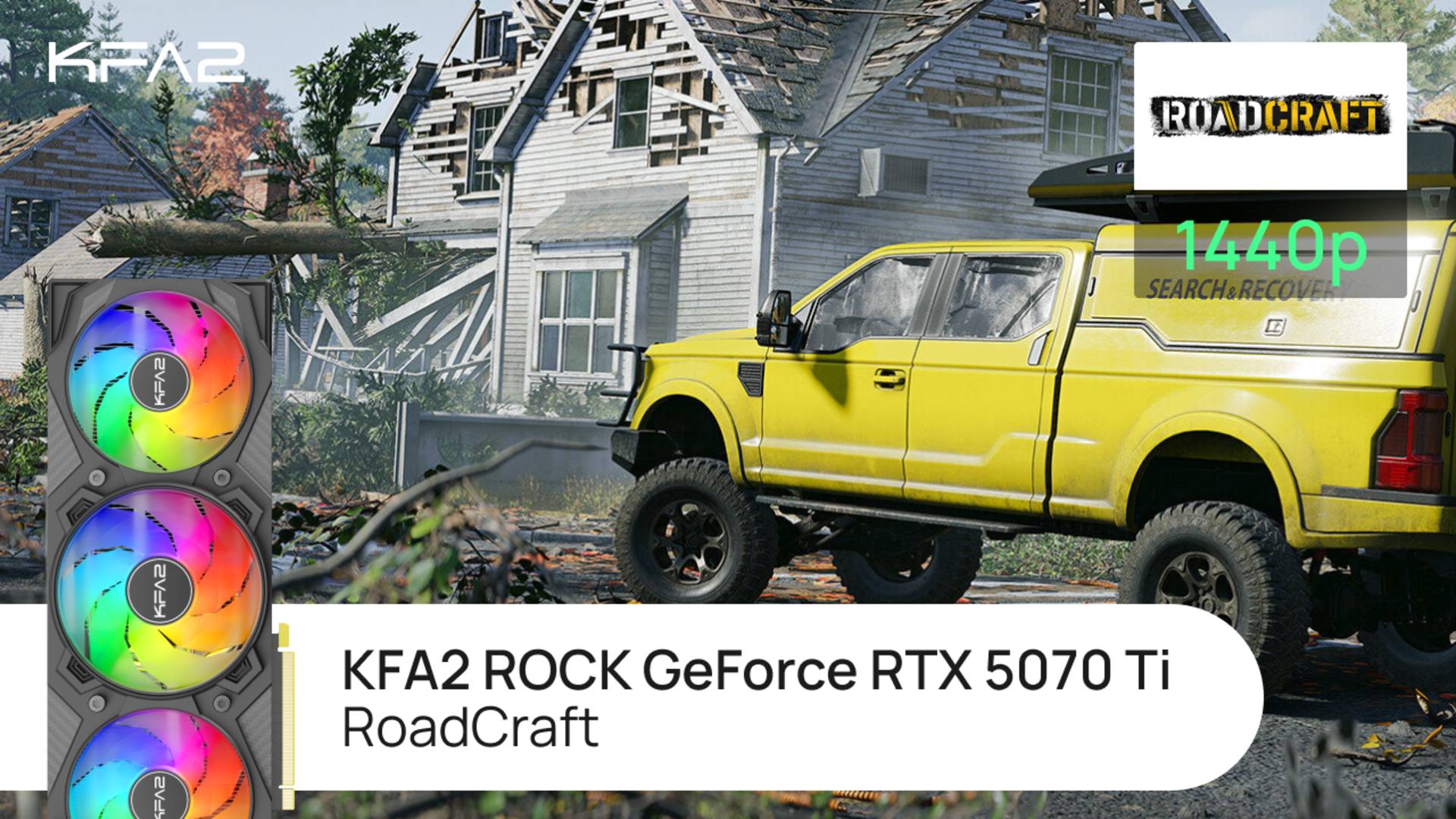 Тест видеокарты KFA2 ROCK GeForce RTX 5070 Ti Black | RoadCraft | 1440p (2K) разрешение