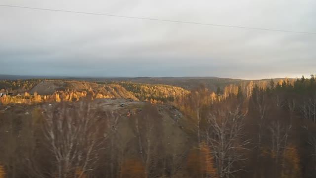 Миасс - Златоуст (Урал), вид из окна поезда (железные дороги России).