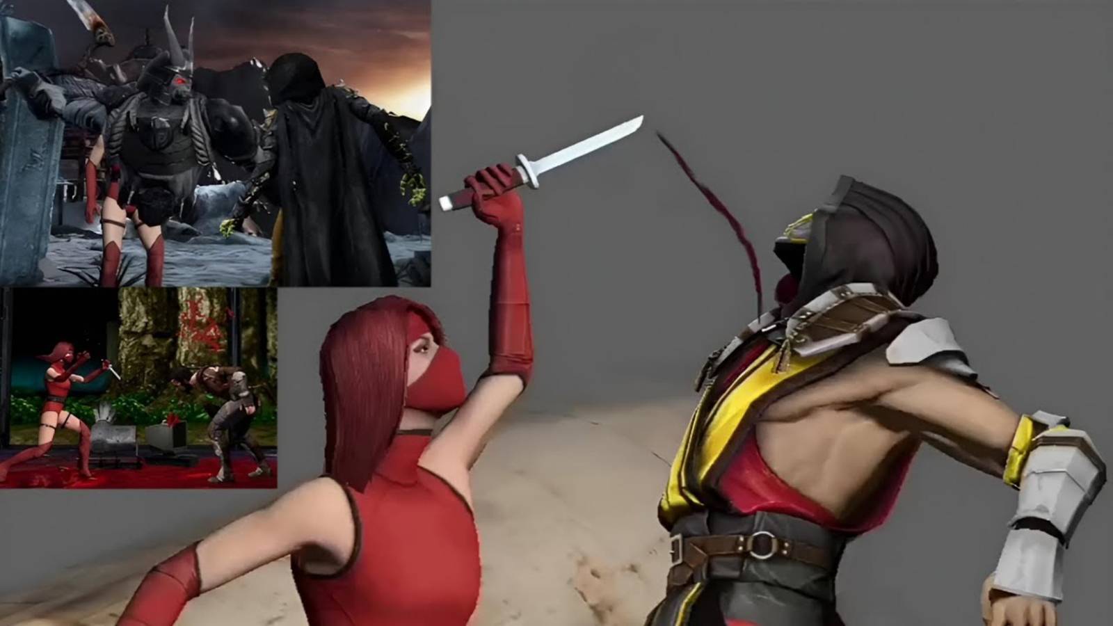 Mortal Kombat Mobile: Новая Классическая Скарлет и камео Кенши Одержимый.