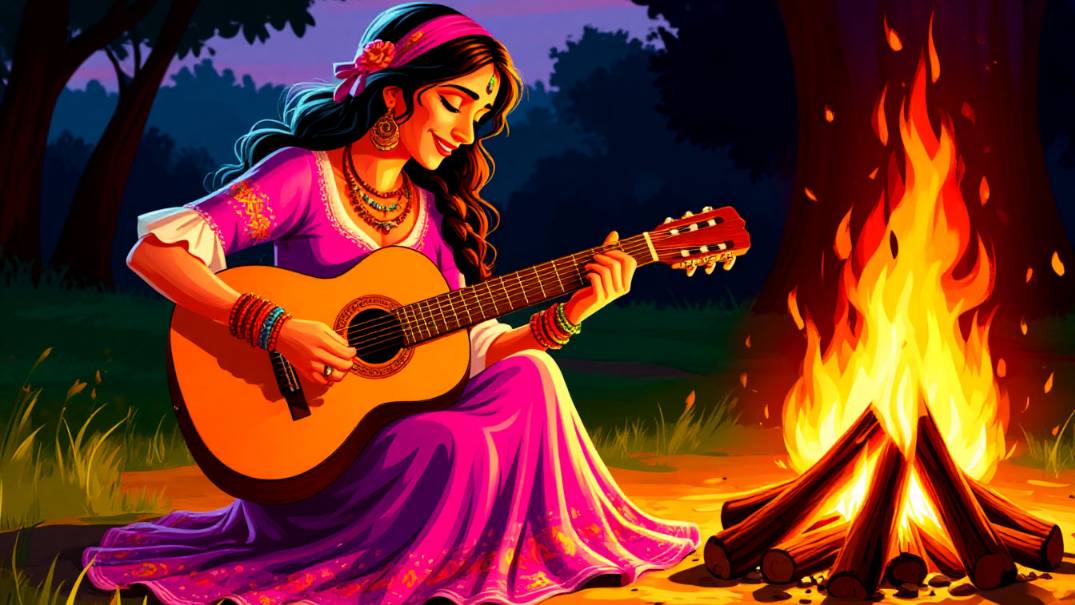 Цыганские песни у костра. Попурри из фрагментов песен