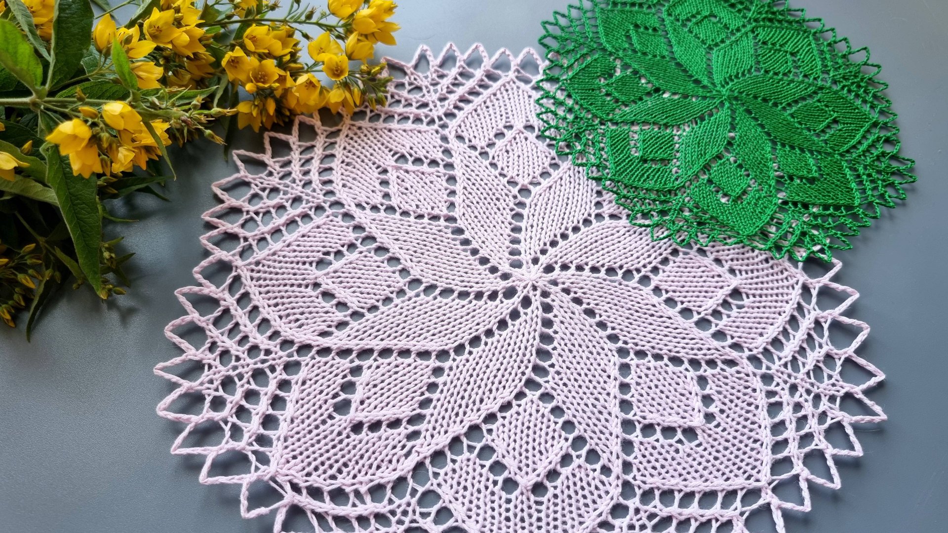 Анонс МК Салфетка Нарцисс спицами