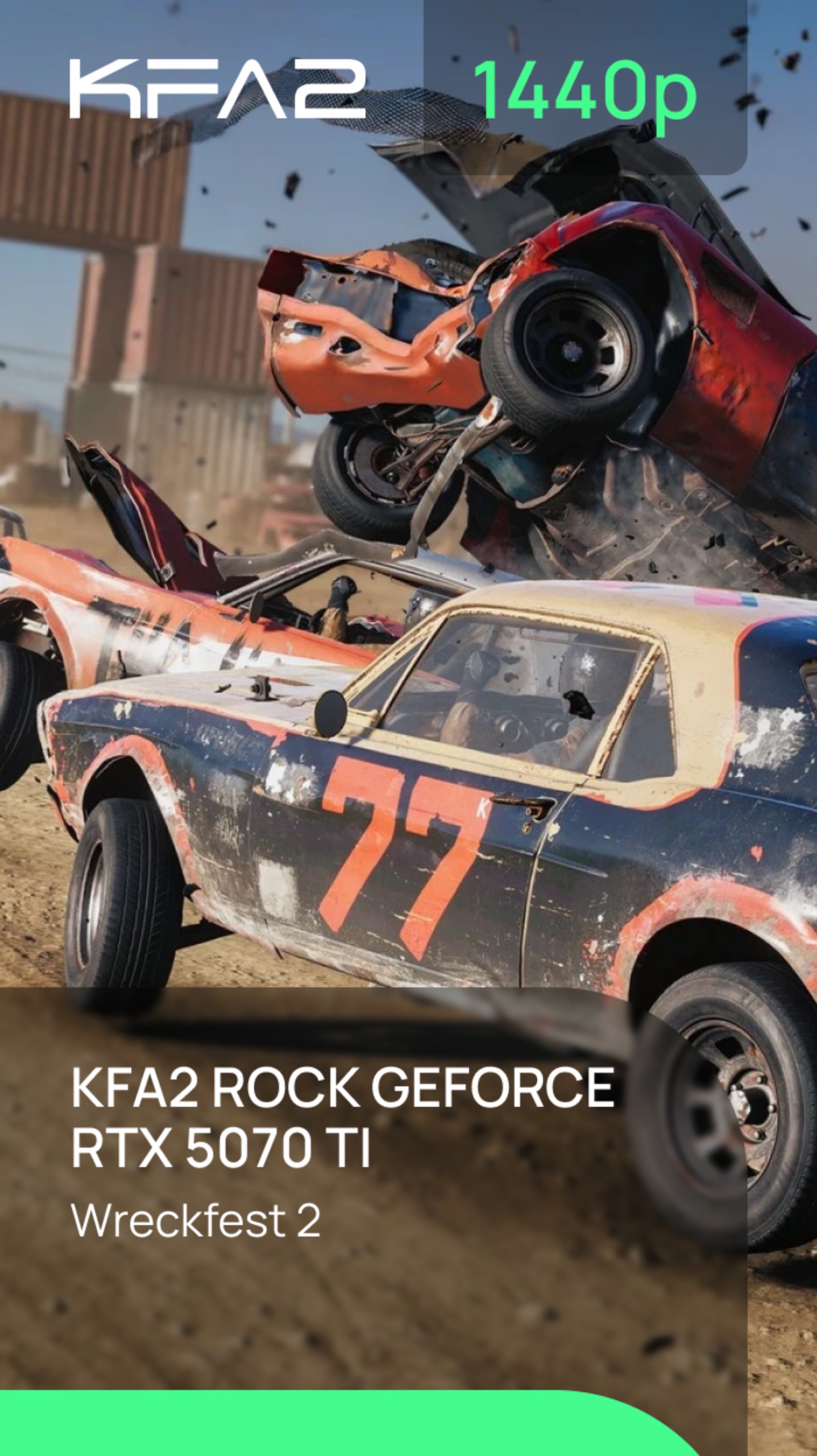 Тест видеокарты KFA2 ROCK GeForce RTX 5070 Ti Black | Wreckfest 2 | 1440p