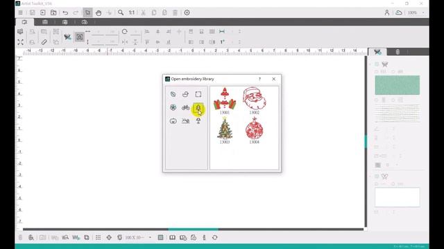 Artist Toolkit - Импорт встроенных шаблонов для вышивки