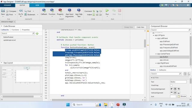 8 - App development for Sinusoidal waveform