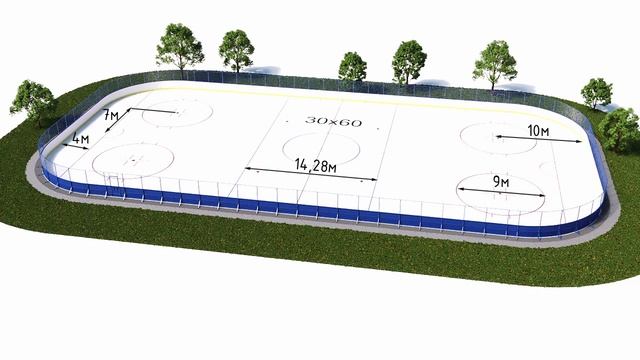 Разметка и размеры хоккейной площадки