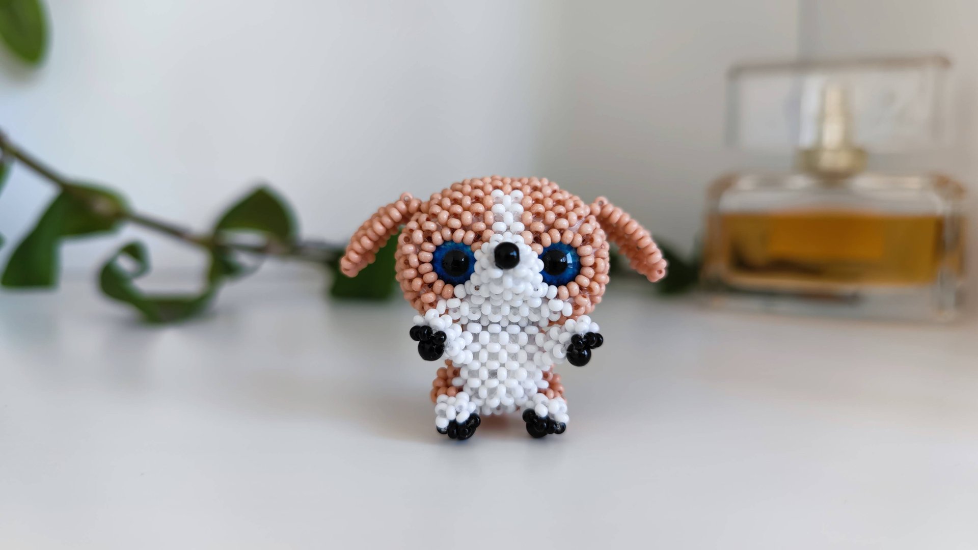 Мастер-класс Щенок из Бисера Часть 1. Голова Глаза Бусины и Нос