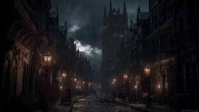 ..Ритмичный шум дождя, отдаленный раскат грома и кинематографическая уличная атмосфера..