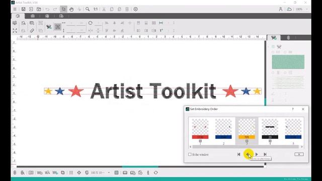 Artist Toolkit - Изменение последовательности вышивки отдельных элементов