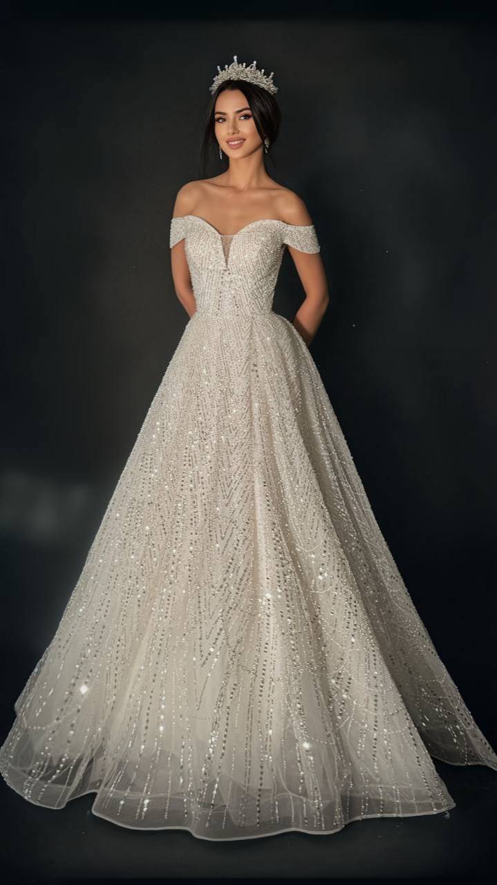 Сверкающее пышное свадебное платье А-силуэта Натали #домневесты