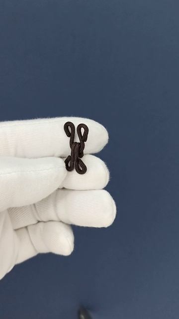 Крючки пришивные, потайные, в оплетке, темно-коричневые. Артикул 02580